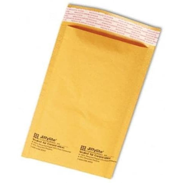 Jiffylite Self-Seal Mailer, Side Seam, #000, 4" x 8", Golden Brown, 25 ...