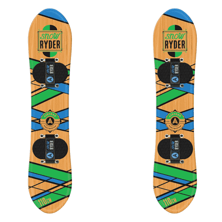 AIRHEAD Snow Ryder 110 Centimeter Entry Level Kid's Hardwood Snowboard ...