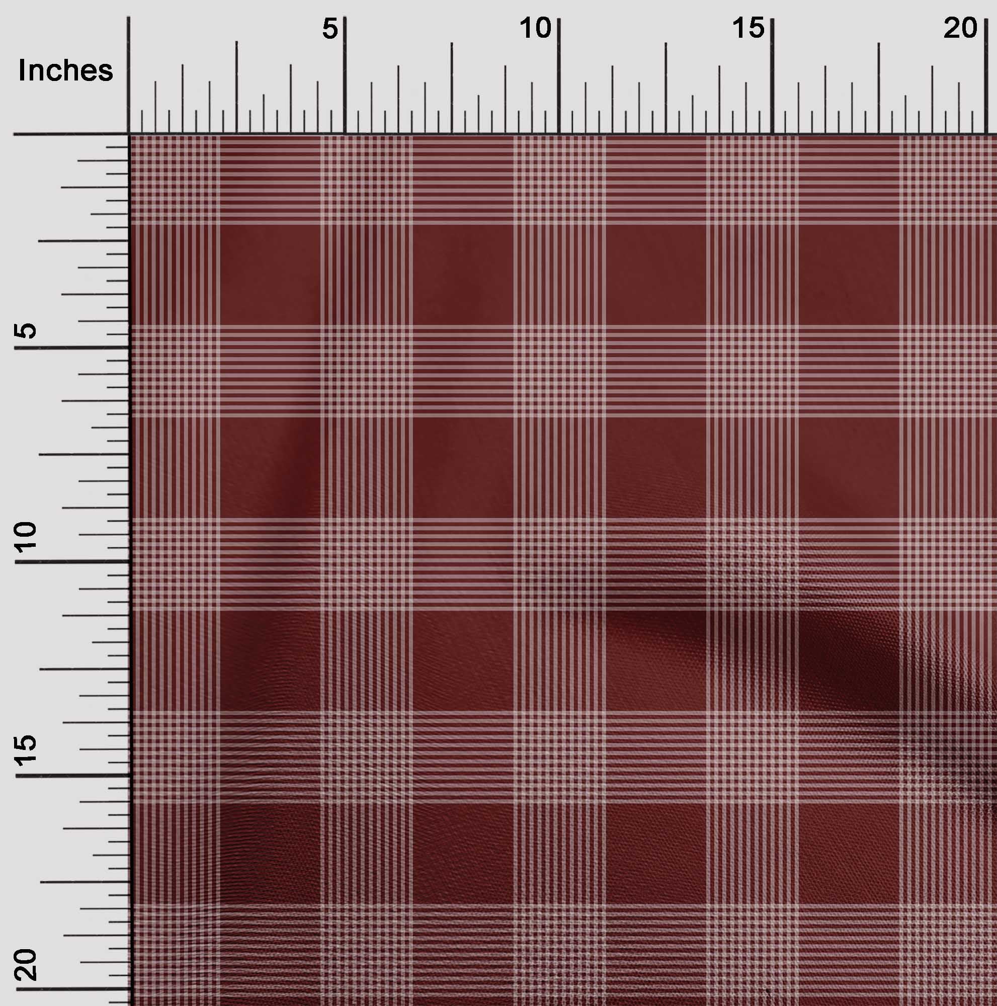 oneOone Silk Tabby Maroon Fabric Gingham Check Sewing Material Print ...