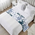 Abstract Octopus Bed Runner Twin Size Vintage Green Octopus Touches ...