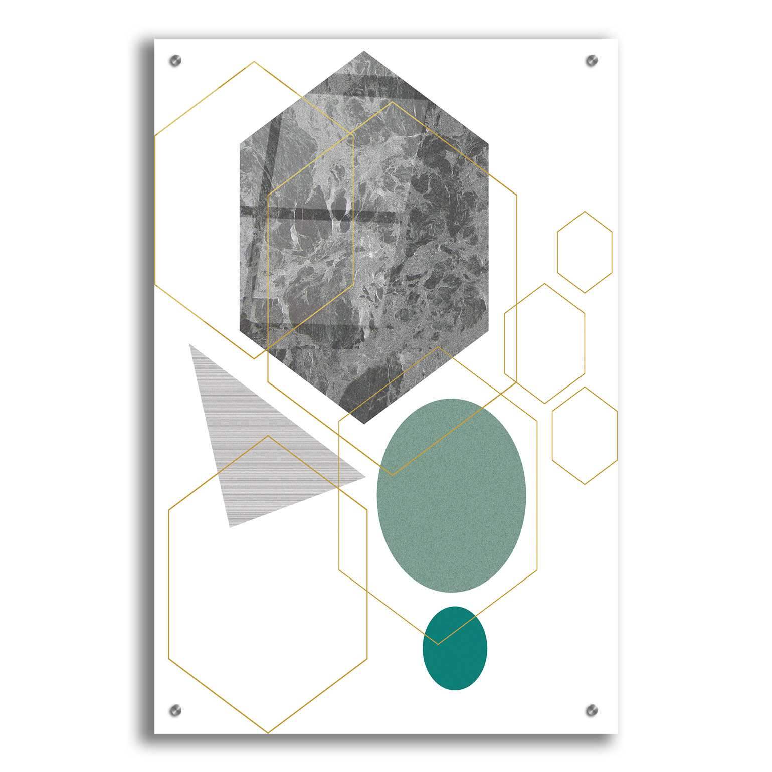 Epic Art 'Deco Grey Marbleon' by Sabrina Balbuena, Acrylic Glass Wall ...