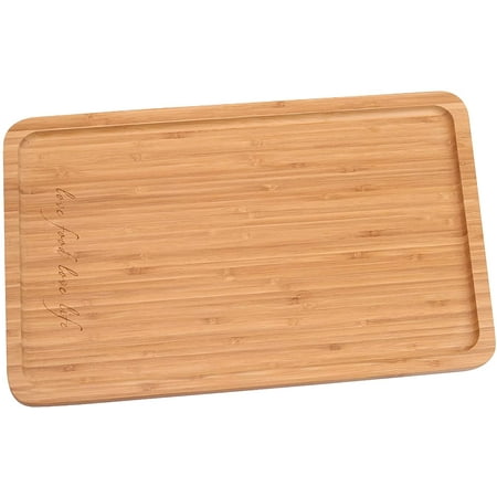 Bamboo Rectangular Serving Tray, Handcrafted 16 x 10 Inch Food Tray ...