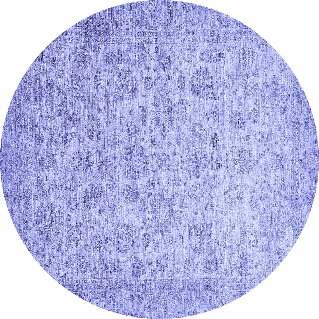Ahgly Company Indoor Round Abstract Blue Modern Area Rugs, 7' Round ...
