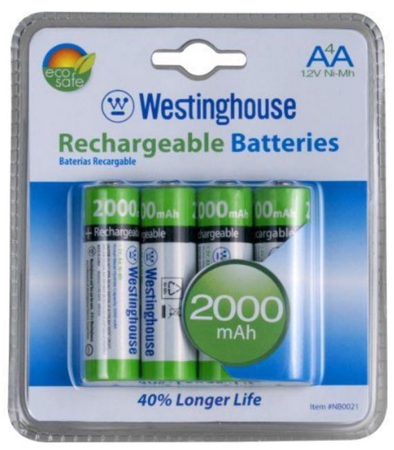 Westinghouse 2000 mAH AA Ni-mh Rechargeable Battery Set - Walmart.com