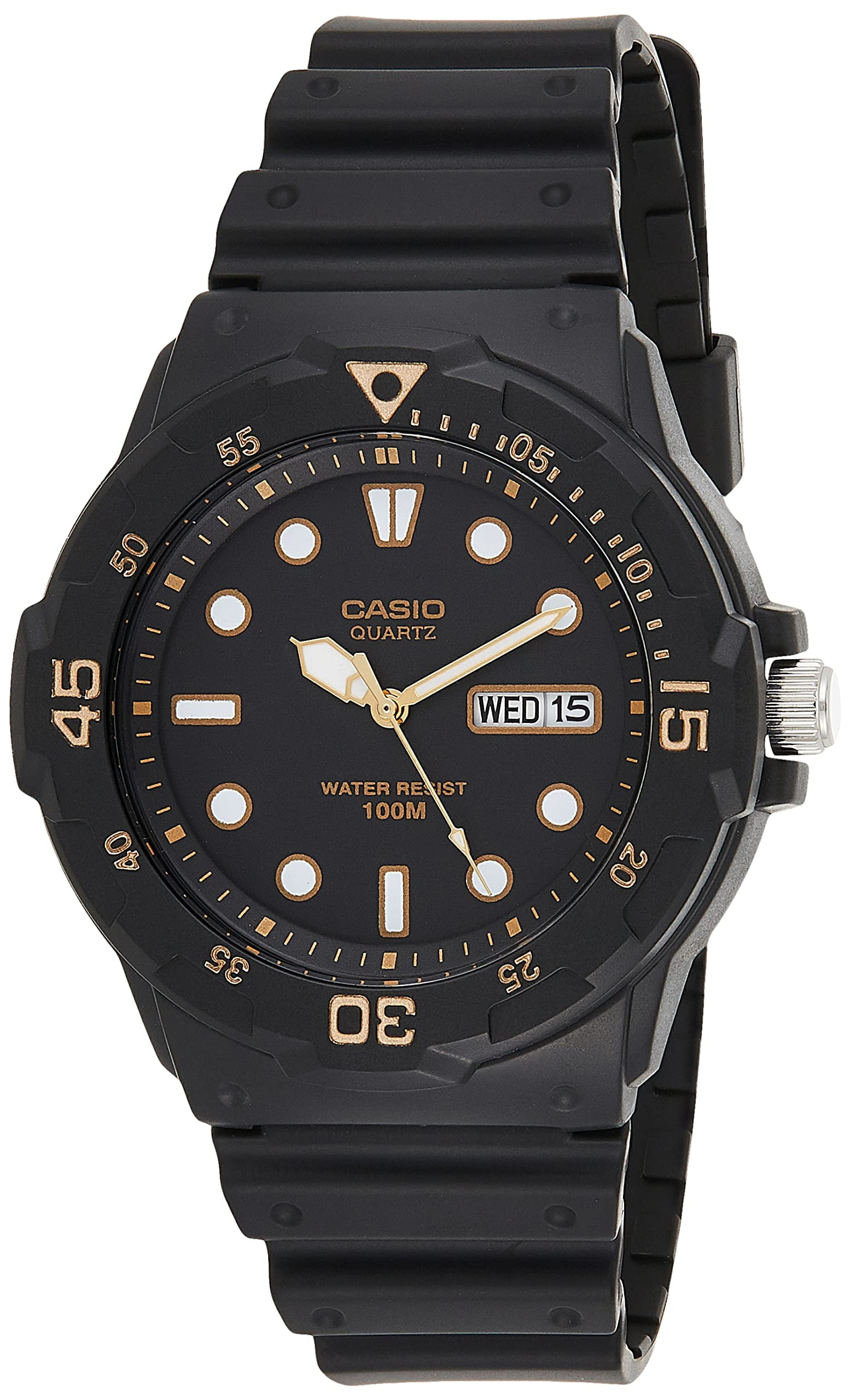 Casio Men's MRW200H-1EV Black Resin Quartz Watch with Black Dial ...