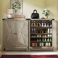 Dextrus Farmhouse Shoe Cabinet with Barn Doors, 5-Tier Wood Shoe ...