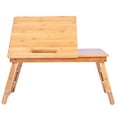 Ktaxon Bamboo Adjustable & Foldable Laptop Table, Portable Writing Desk ...