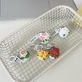 Cartoon Flower Pot Keychain With Colorful Resin Design, Charm For Bag ...