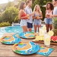 100Pcs Summer Beach Paper Plates and Napkins, Summer Vacation Hawaiian ...