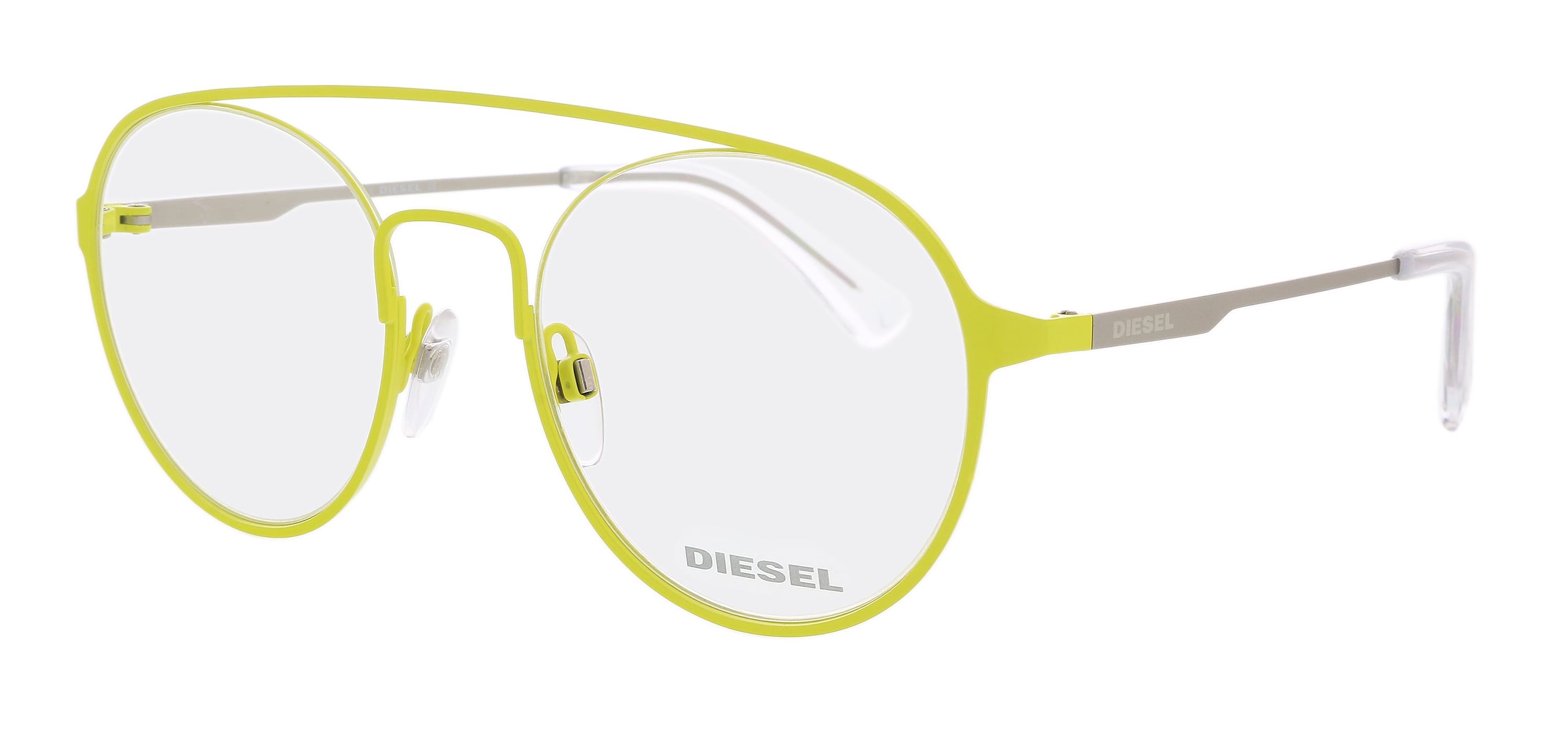 Diesel DL5323 Matte Yellow Semi-Rimless Round Eyeglasses for unisex ...