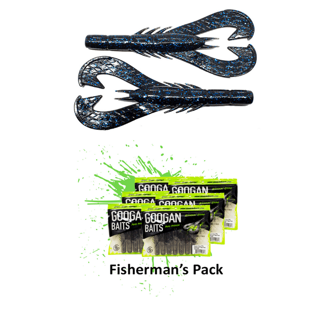Googan Baits Krackin' Craw, Black Blue Flake - 6 pack - Walmart.com