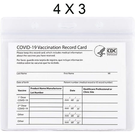 2 Pack - CDC Vaccination Card Protector 4 X 3 in Immunization Record ...