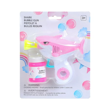 MINISO Shark Bubble Gun for Kids, Light-Up Bubble Blaster Toy with Easy ...