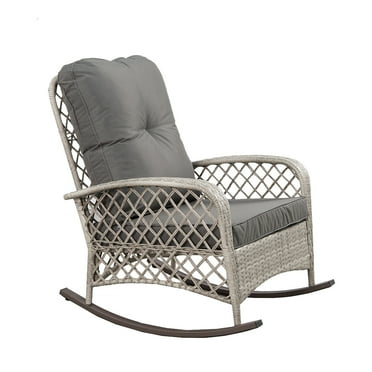 PARKWELL Modern Outdoor Wicker Rocking Chair - Patio Rattan Rocker Set ...