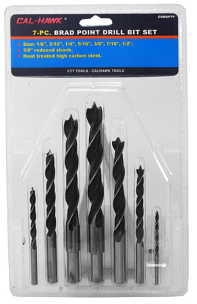 Cal Hawk Tools 7-pc. Brad Point Drill Bit Set - Walmart.com