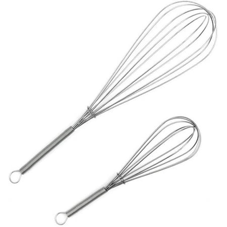 Whisks for Cooking Set of 2, Stainless Steel Wisker for Baking ...