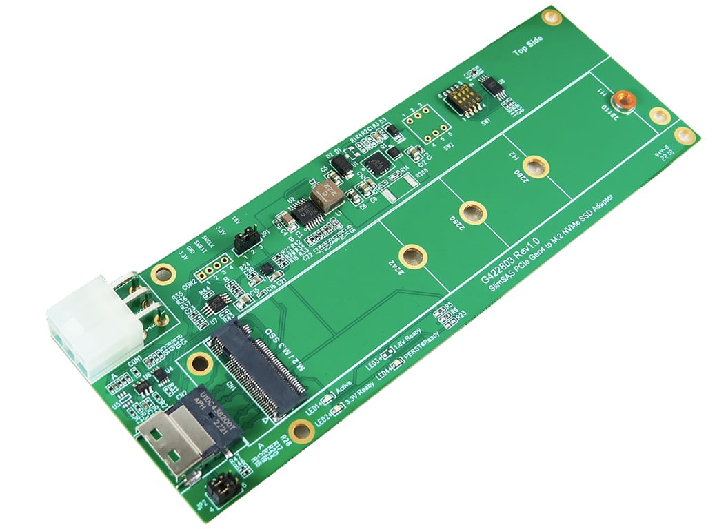 SlimSAS 4i PCIe 4.0 to M.2 NVMe SSD Adapter - Walmart.com