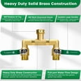 2 Way Garden Hose Splitter, 3/4" GHT Thread, Heavy Duty Outdoor Faucet ...