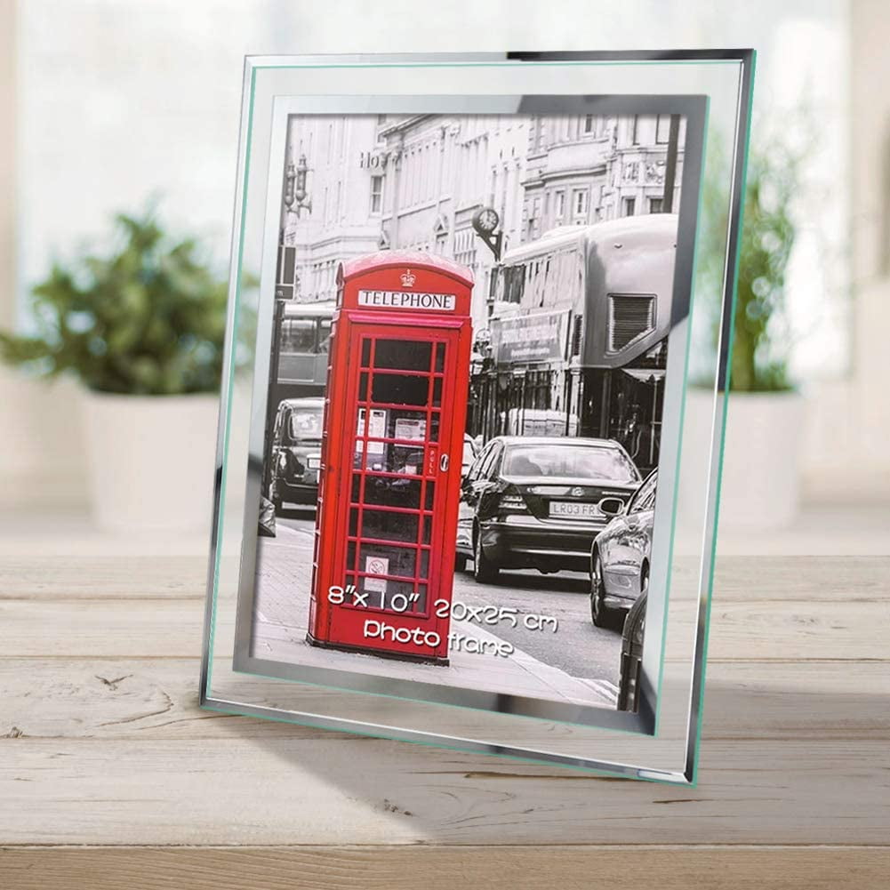Buy 8x10 Picture Frame Set of 4, Glass Photo Picture Frames Set Only ...