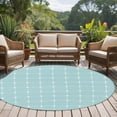 Blue Checkered 7FT Round Area Rugs for Living Room Modern Minimalist ...
