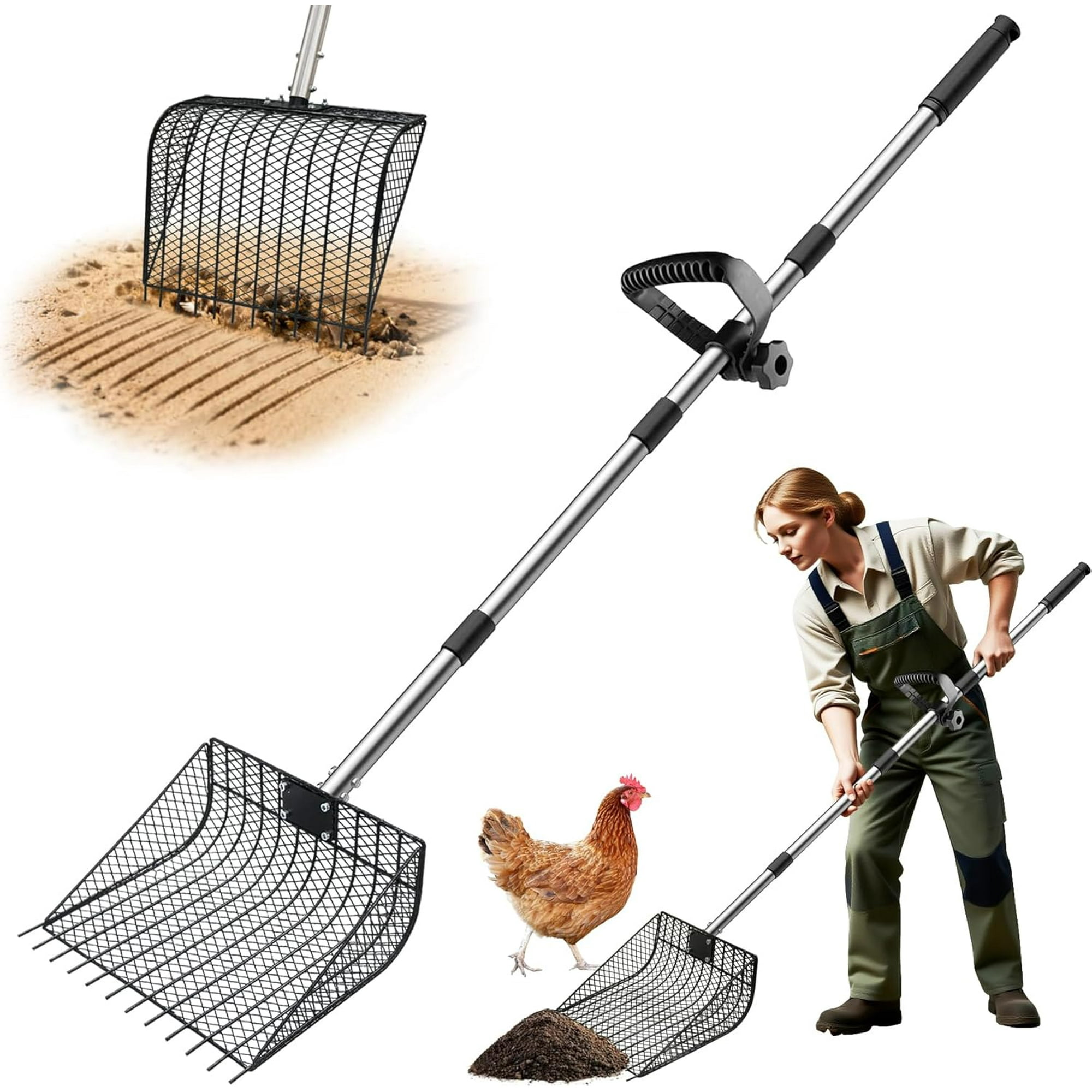 Click here for Flafree Chicken Poop Scooper & Rake 2-In-1  Pooper... prices