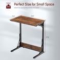 24" Folding C-Shaped Side End Table, Rustic Brown Portable Laptop Desk ...