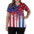 American Flag Graphic Tees for Women Fourth of July Scrub Tops Nursing ...