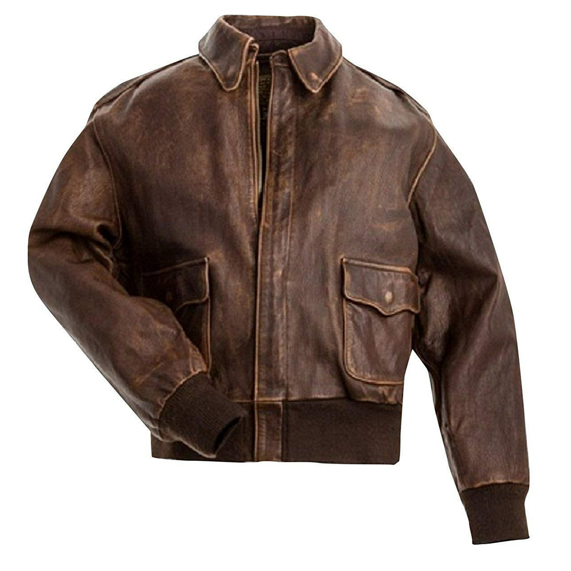 Click here for Hawk & Bull Leather Aviator Jacket Vintage Brown L... prices