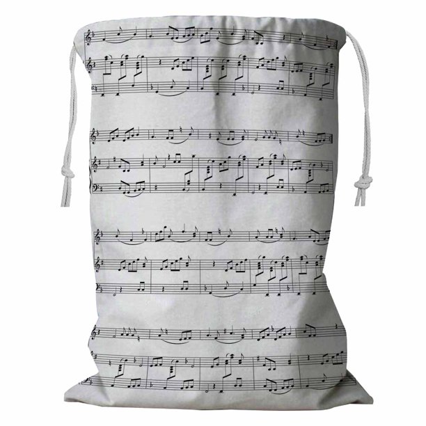 HATIART Music Note Storage Basket Laundry Bag with Drawstring 18x24 ...