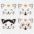 Frizzy Cat Large Stencil 11.8x11.8inch Cartoon Cat Painting Stencils ...