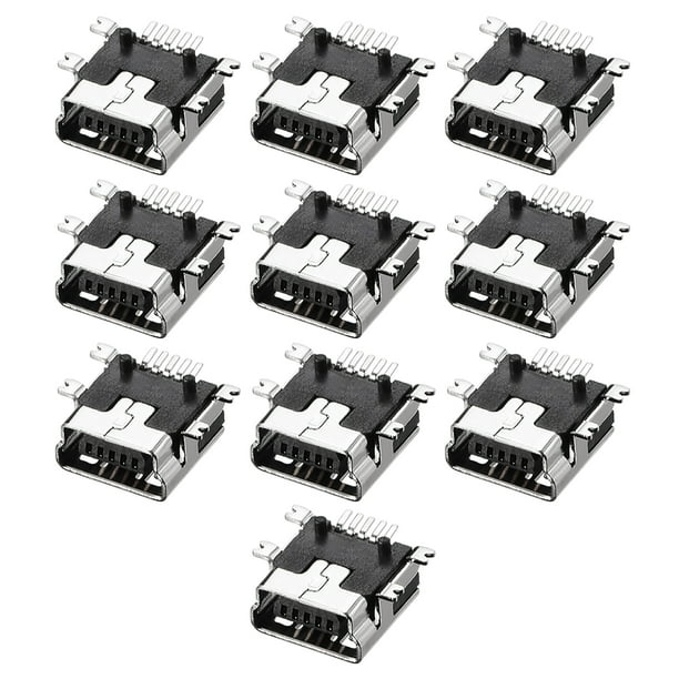 Mini USB PCB Connector Type-B 5P Female Jack SMT Surface Mounted ...