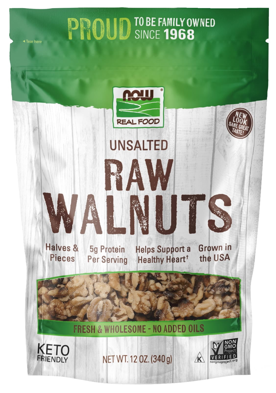 NOW Foods, Walnuts, Raw and Unsalted, Halves and Pieces, 12-Ounce ...