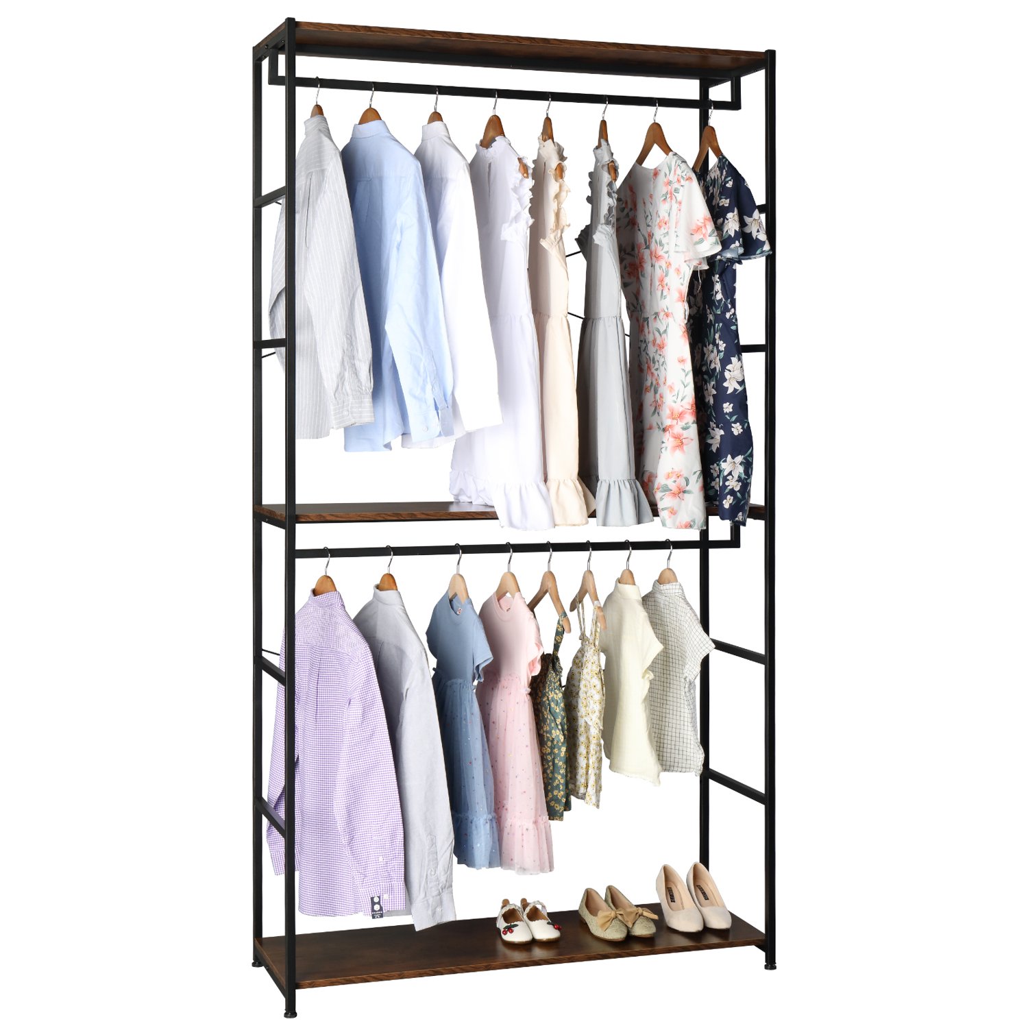IVV 87 Tall Double Rod Closet Wardrobe Organizer Heavy Duty Metal IVV 87 Tall Double Rod Closet Wardrobe Organizer Heavy Duty Metal