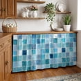 Blue Lattice Cabinet Curtains for Kitchen 28"W x 51"L, Summer ...