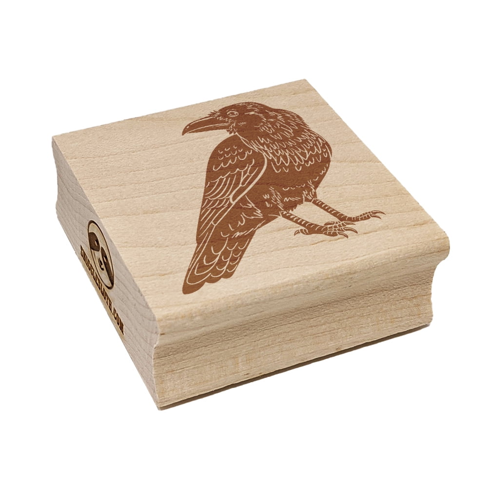 Elegant Black Raven Square Rubber Stamp Stamping Scrapbooking Crafting ...