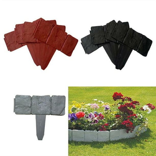 1Pc/10pcs Garden Fence Border Folding Landscape Gray Orange Flower ...