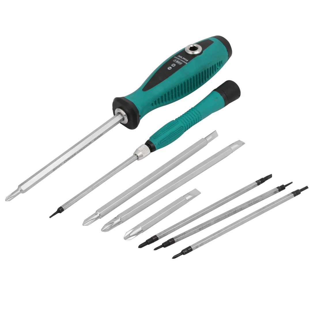 8 in 1 Slotted Torx Double Head Hex Shank Screwdriver Set w 2 Handles ...
