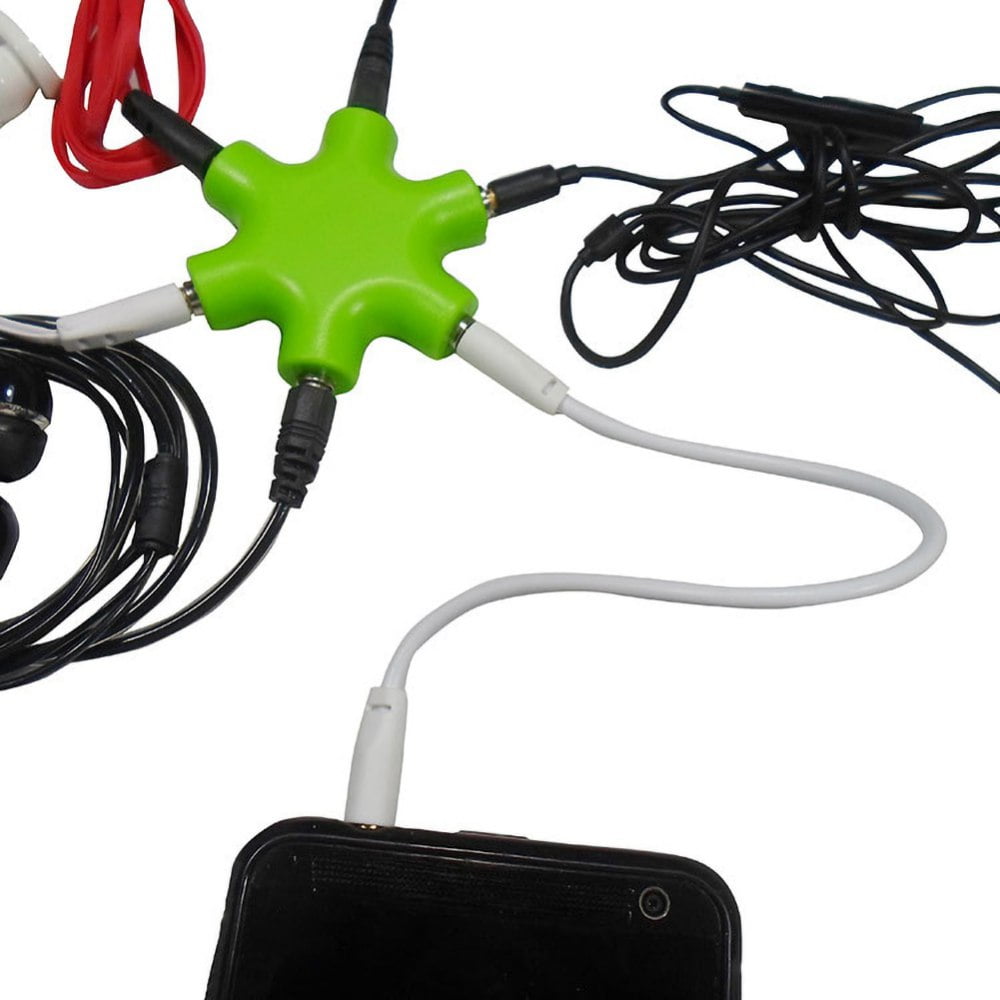 3.5mm Multi Headphone Audio Splitter 6-Jack Female Connector Adapter ...