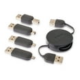 onn. 4-in-1 USB Short Retractable Cable Adapter Kit, 3.2 ft, 6 Pieces ...