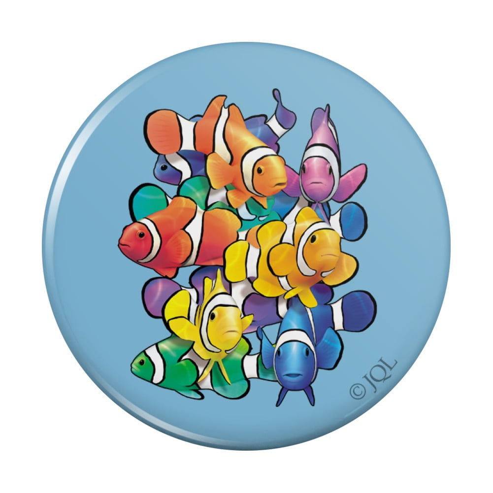Clowns Clownfish Fish Rainbow Kitchen Refrigerator Locker Button Magnet ...
