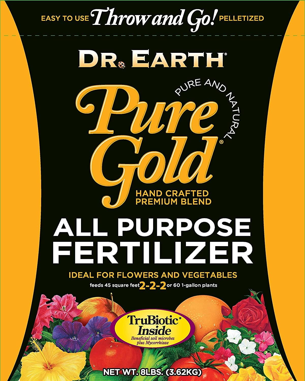 Dr. Earth Pure Gold Pelletized All Purpose Fertilizer 8lb Bag - Walmart.com
