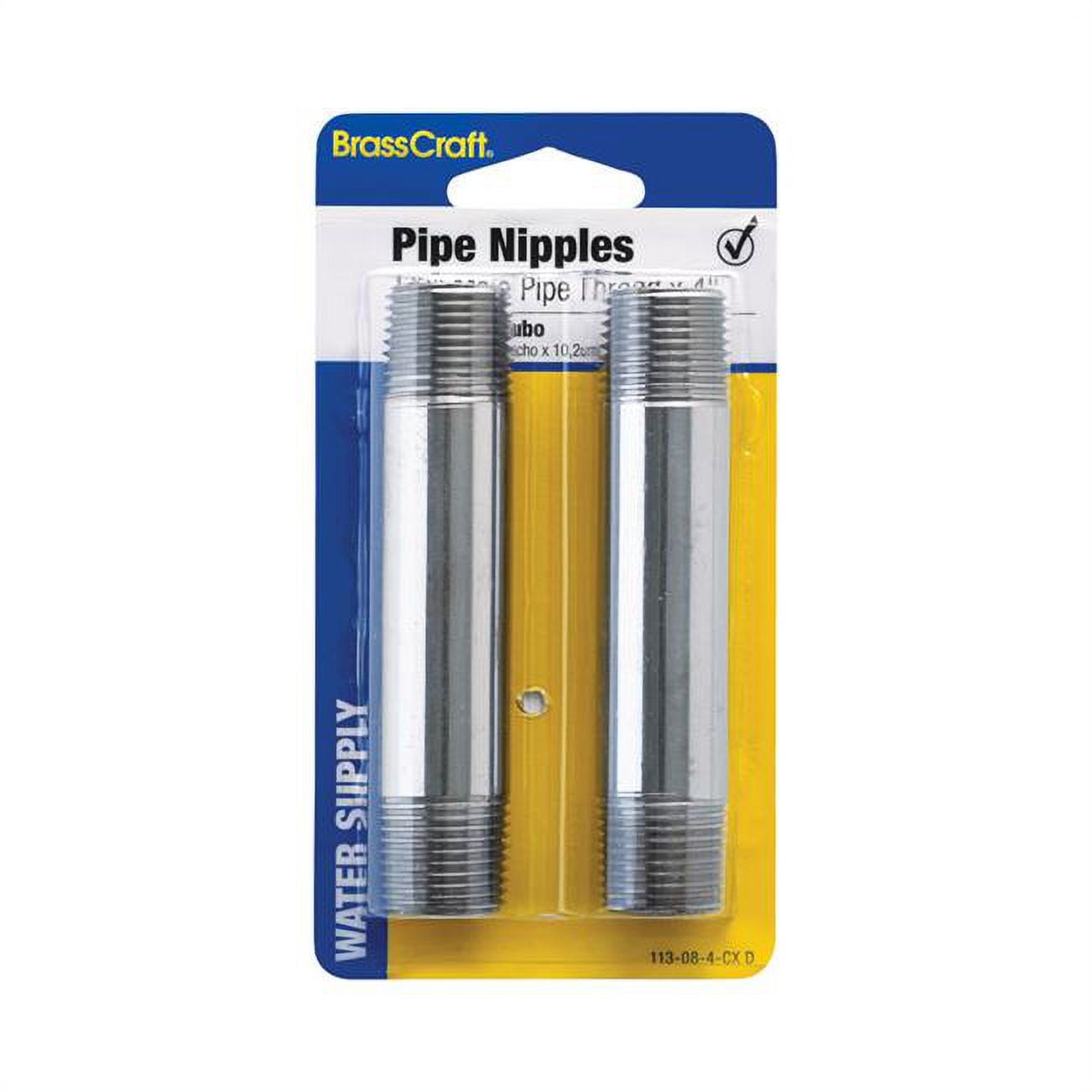 Brasscraft 0.5 in. MIP x 4 in. Chrome Plated Brass Nipple - Walmart.com