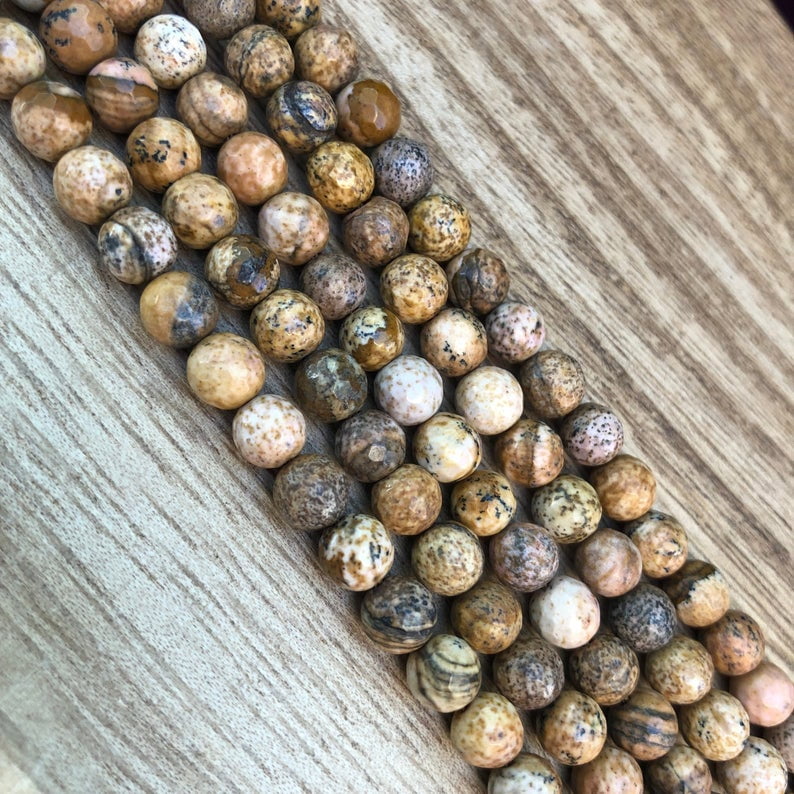 Natural Picture Jasper Gemstone Beads, Smooth Round 4mm Beads For DIY ...