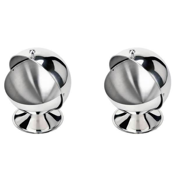 2X Stainless Steel Spice Condiment Seasoning Jar Box with Swivel Cover ...