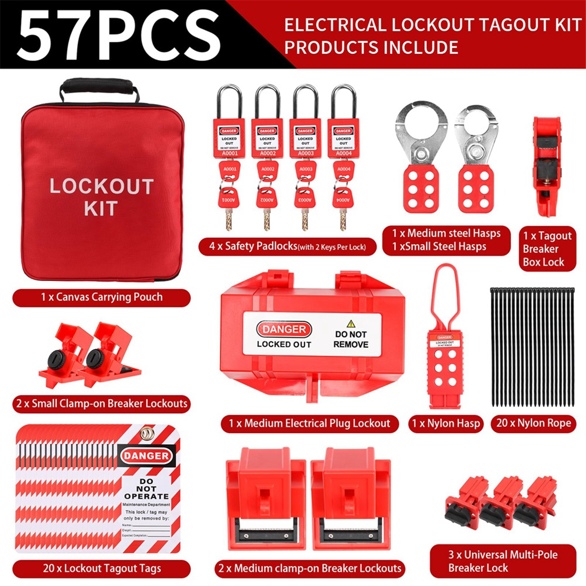 Click here for Unbranded Lock Out Tag Out Kits Electrical 57 Lock... prices