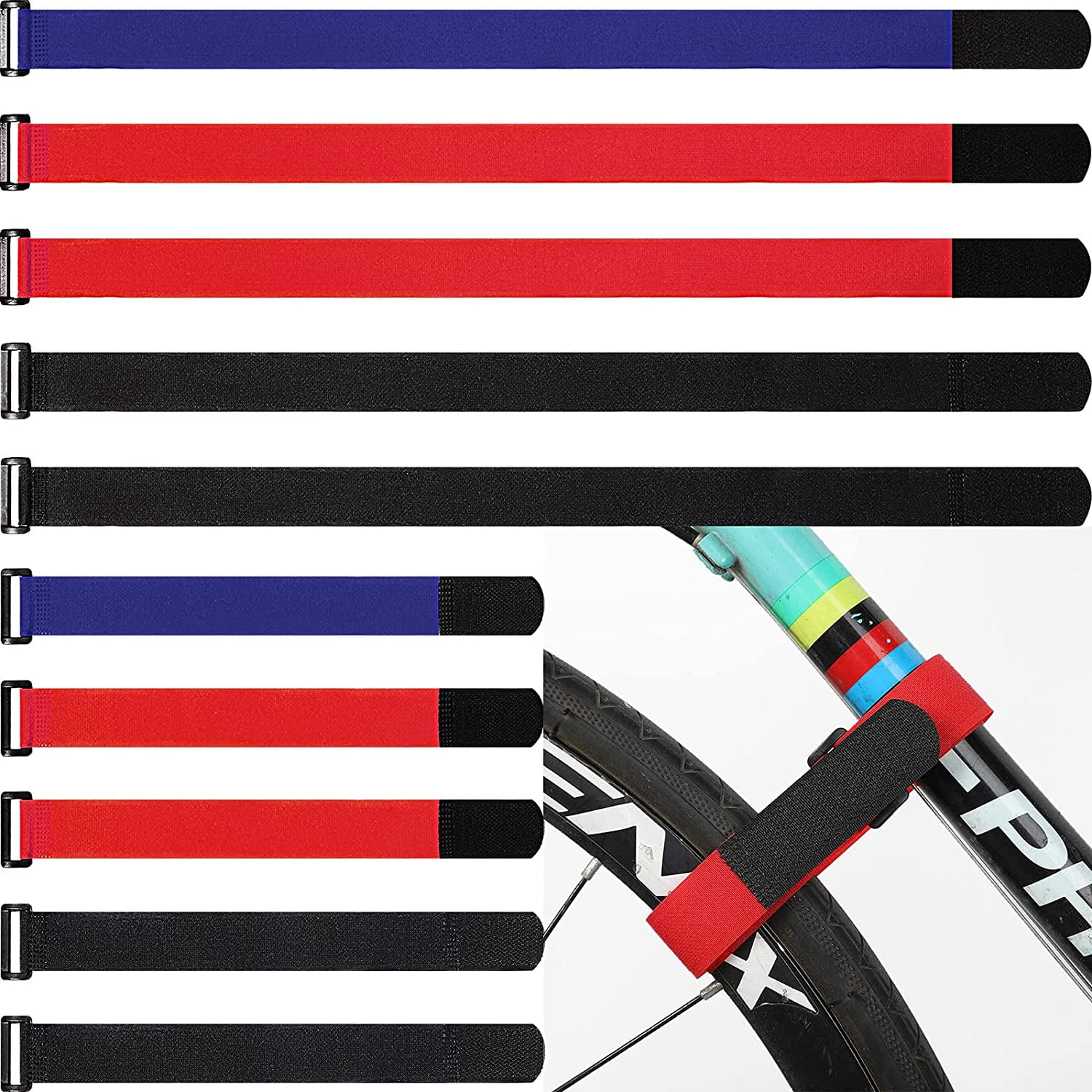 Pcs Bike Rack Straps Adjustable Bike Wheel Stabilizer Straps, Reusable ...