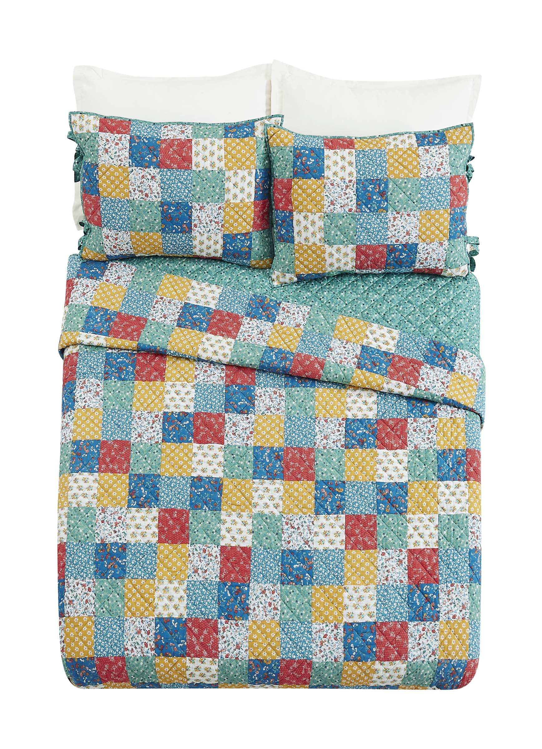 The Pioneer Woman Multi Color Floral Patchwork Cotton King Quilt Deal