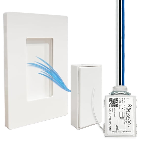 RunLessWire 3-Way On/Off Wireless Battery-Free Remote Light Switch Kit ...