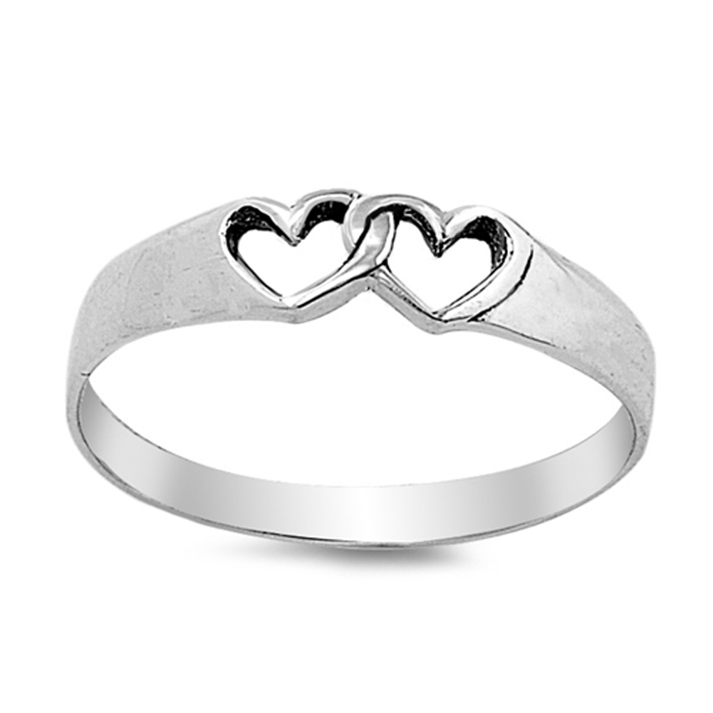 Infinity Symbol Interlocking Love Heart Ring 925 Sterling Silver Band ...