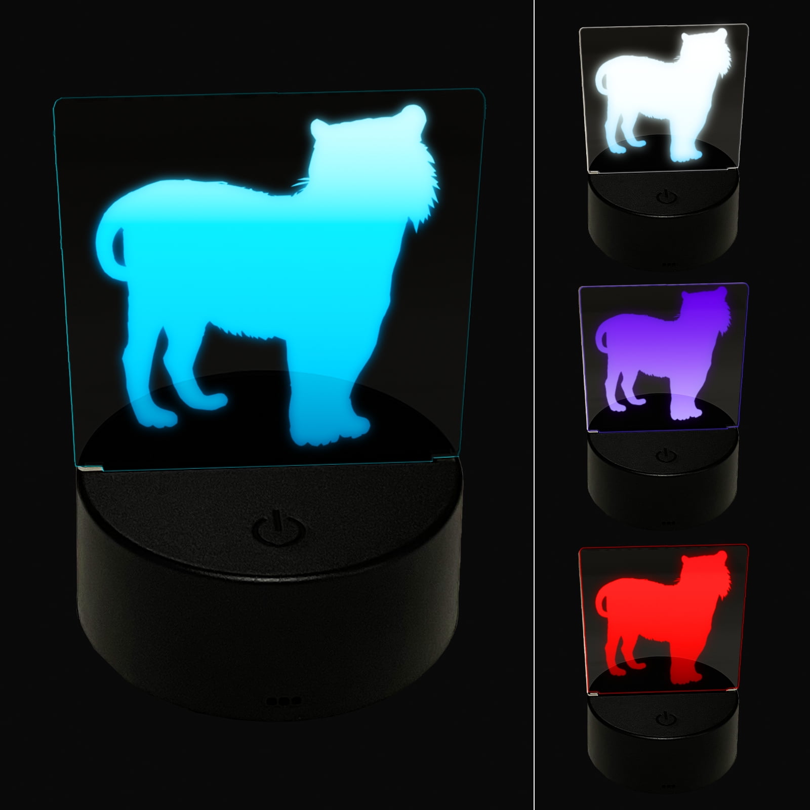 Tiger Solid LED Night Light Sign 3D Illusion Desk Nightstand Lamp ...